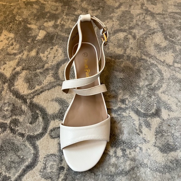 Dream Pairs | Shoes | Nwt White Wedge Strappy Sandal Bridal Wedding ...